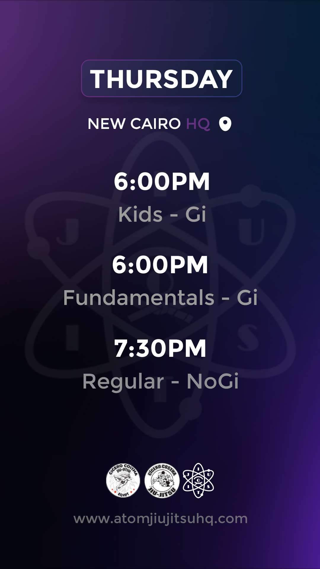 Schedule – Atom Jiu Jitsu Academy